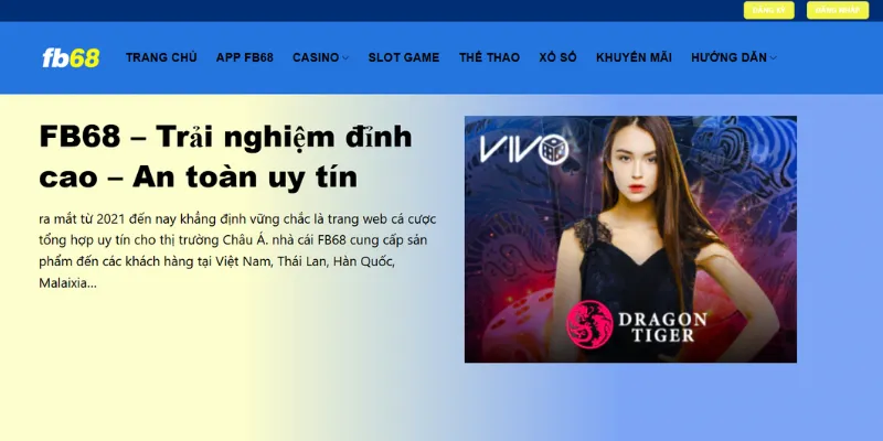 FB68 - Trải nghiệm đỉnh cao - An toàn uy tín | Nhà cái FB68